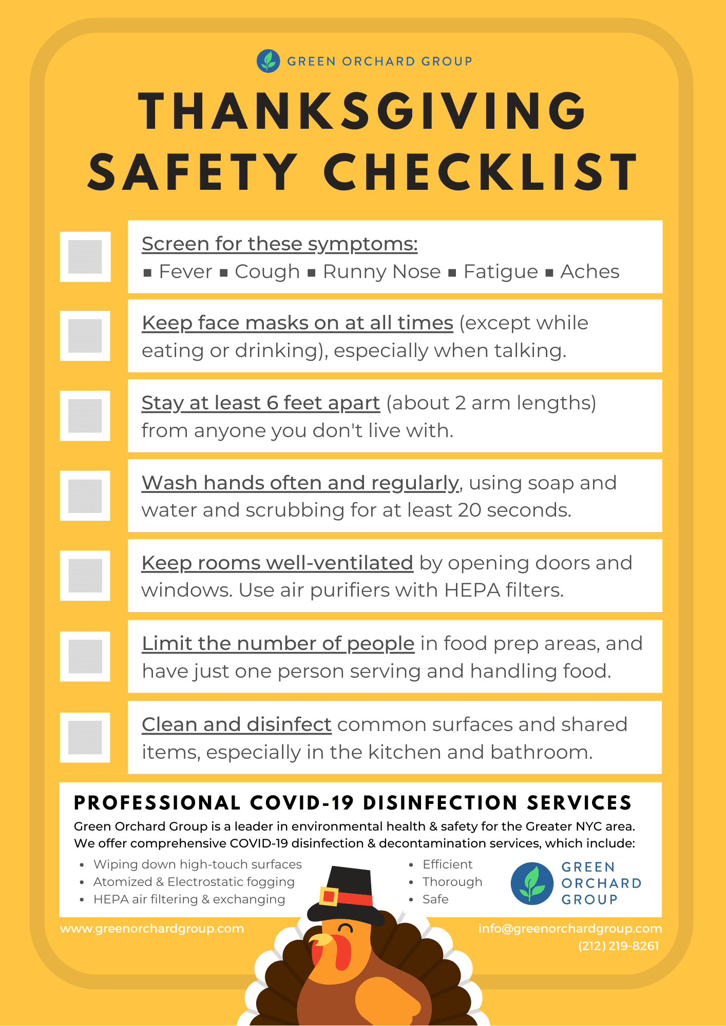 Thanksgiving Safety Checklist for 2020 [Print or Download] - Green ...